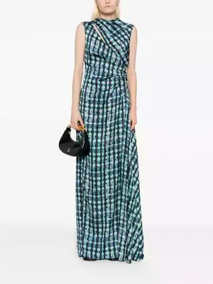 Amsale Satin Checked Gown