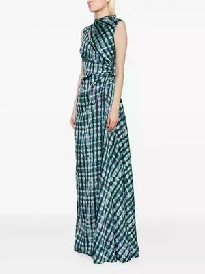 Amsale Satin Checked Gown