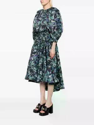 Amsale Printed Midi Dress