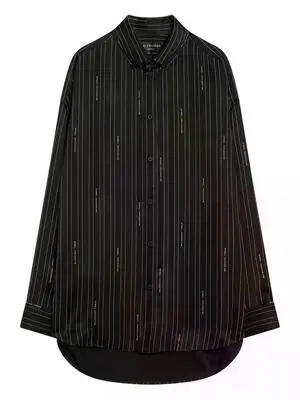 Balenciaga Pinstripe Logo Shirt