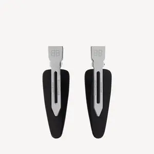 Balenciaga Salon Bb Clip Set Of 2 - Black