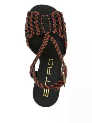 Etro Woven Leather Sandals - Black
