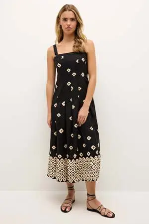 MARIE OLIVER Dixon Shibori Print Sundress - Ceramic