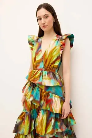 MARIE OLIVER Marisol Tiered Ruffle Dress