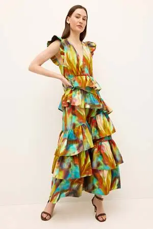 MARIE OLIVER Marisol Tiered Ruffle Dress