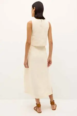 MARIE OLIVER Chandler Embroidered Linen Skirt