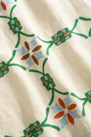 MARIE OLIVER Chandler Embroidered Linen Skirt