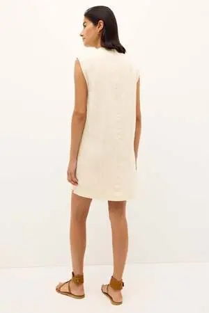 MARIE OLIVER Yvette Embroidered Linen Mini Dress - Trellis
