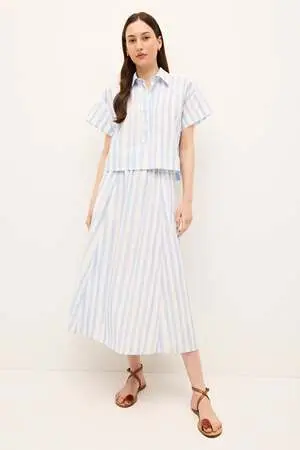 MARIE OLIVER Sasha Striped Skirt - Agua