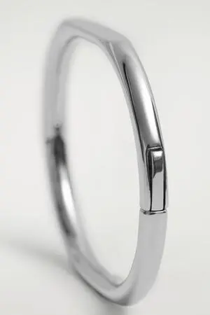 Cos Sculpted Brass Bangle - Silver-colored
