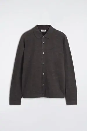 Cos Knitted Merino Wool Shirt - Brown