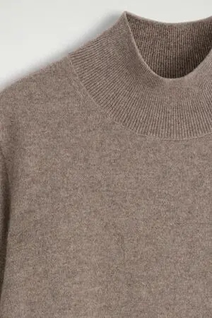 Cos Cashmere Mock-neck T-shirt - Beige