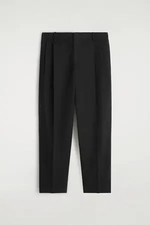Cos Straight-leg Cotton-twill Trousers - Black