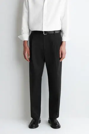 Cos Straight-leg Cotton-twill Trousers - Black