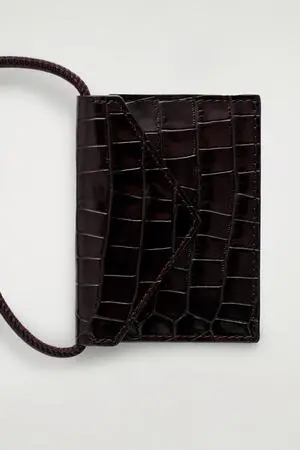 Cos Croc-effect Leather Cardholder - Brown