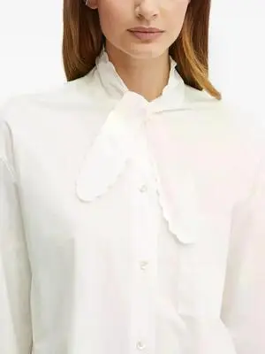 FORTE_FORTE Tie-neck Cotton Shirt