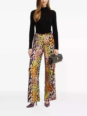 FORTE_FORTE Metallic Leopard-pattern Trousers