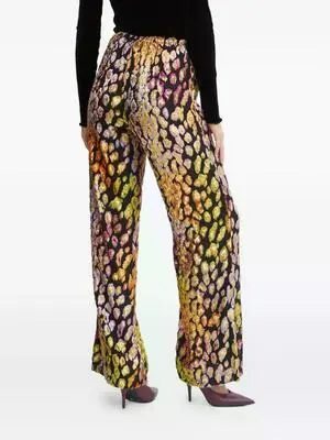 FORTE_FORTE Metallic Leopard-pattern Trousers