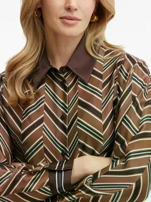 Luisa Spagnoli Geometric-pattern Collared Shirt