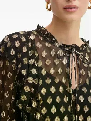 NEVER FULLY DRESSED Geometric-print Ruffled Blouse