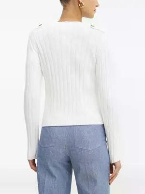 Luisa Spagnoli Ribbed V-neck Sweater