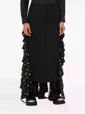 Moschino Polka-dot Ruffle Skirt