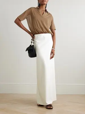 Max Mara Vespa Cropped Cotton-blend Polo Shirt