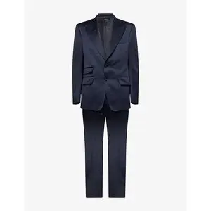 TOM FORD Shelton Peak-lapels Cotton Suit - Navy.