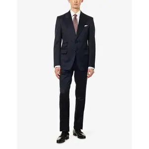 TOM FORD Shelton Peak-lapels Cotton Suit - Navy.