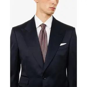 TOM FORD Shelton Peak-lapels Cotton Suit - Navy.