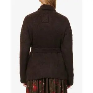UMA WANG Bushed Belted Stretch-wool Cardigan