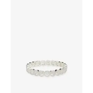 LISA GOZLAN Pavé Happy Face Bracelet - Silver / White