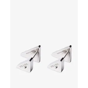 Prada Enameled Sterling Silver Stud Earrings