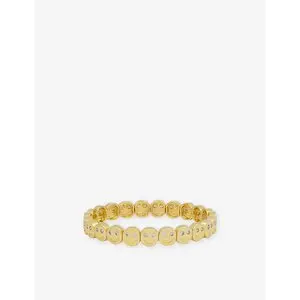 LISA GOZLAN 18ct Yellow Gold Plated Brass And Gemstone Bracelet - Yellow Gold / White