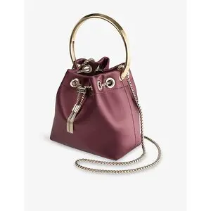 JIMMY CHOO Bon Bon Top-handle Bag - Deep Merlot/gold