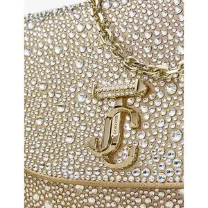 JIMMY CHOO Curve Rhinestone-embellished Clutch - Gold/crystal/shiny