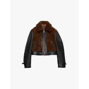 Prada Panelled Leather And Shearling Jacket