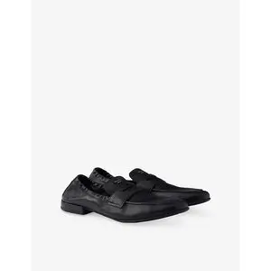 Prada Antiqued Leather Loafers - Black