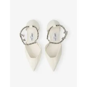JIMMY CHOO Stevie 100 Patent Leather Heels - Latte