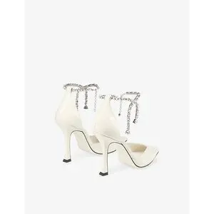 JIMMY CHOO Stevie 100 Patent Leather Heels - Latte
