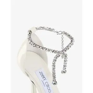 JIMMY CHOO Stevie 100 Patent Leather Heels - Latte