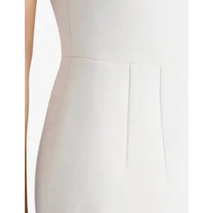 Prada Natté Bow-embroidered Virgin Wool Mini Dress