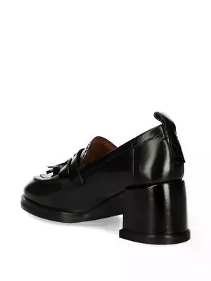BILLI BI Leather Tassel Detail Block Heel Pumps