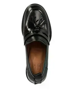 BILLI BI Leather Tassel Detail Block Heel Pumps