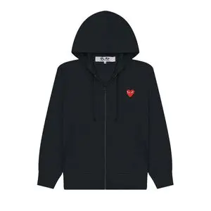Play Comme Des Garcon Heart Emblem Zip-up Hoodie