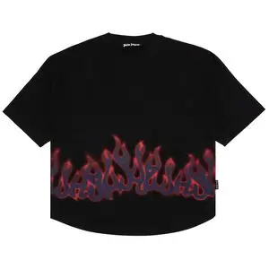 Palm Angels Flames Over T-shirt - Black