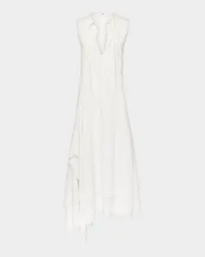 JW Anderson Striped Double Layer Sleeveless Dress - Off White/grey