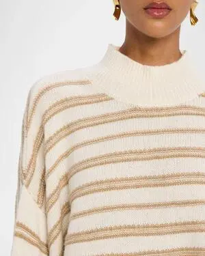 Sablyn Wells Cropped Cashmere Pullover - White Brown