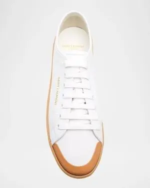 Saint Laurent Gym Leather Low-top Sneakers - Blanc Optique