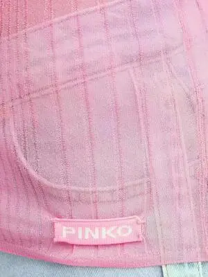 Pinko Ribbed Off-shoulder Long Sleeve Top